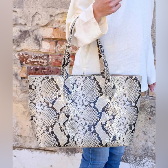 Caroline Hill | Bags | Caroline Hill Tote Bag Large Tote Bag Snake Skin ...